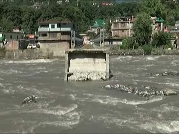 Kullu: Part Of Bridge Washes Away After Water Level Rises In Vyas River