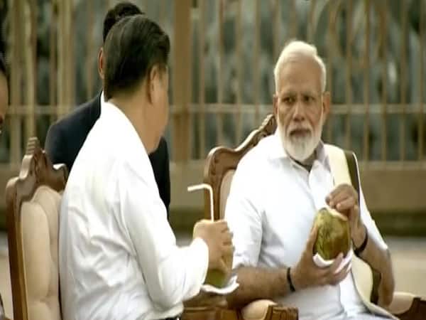 Watch: PM Modi, Xi Jinping relish coconut water at Panch Rathas complex ...